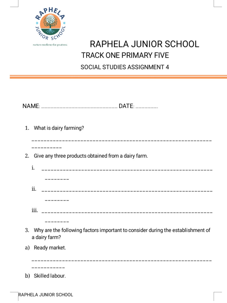 Raphela Junior School: Track One Primary Five | PDF