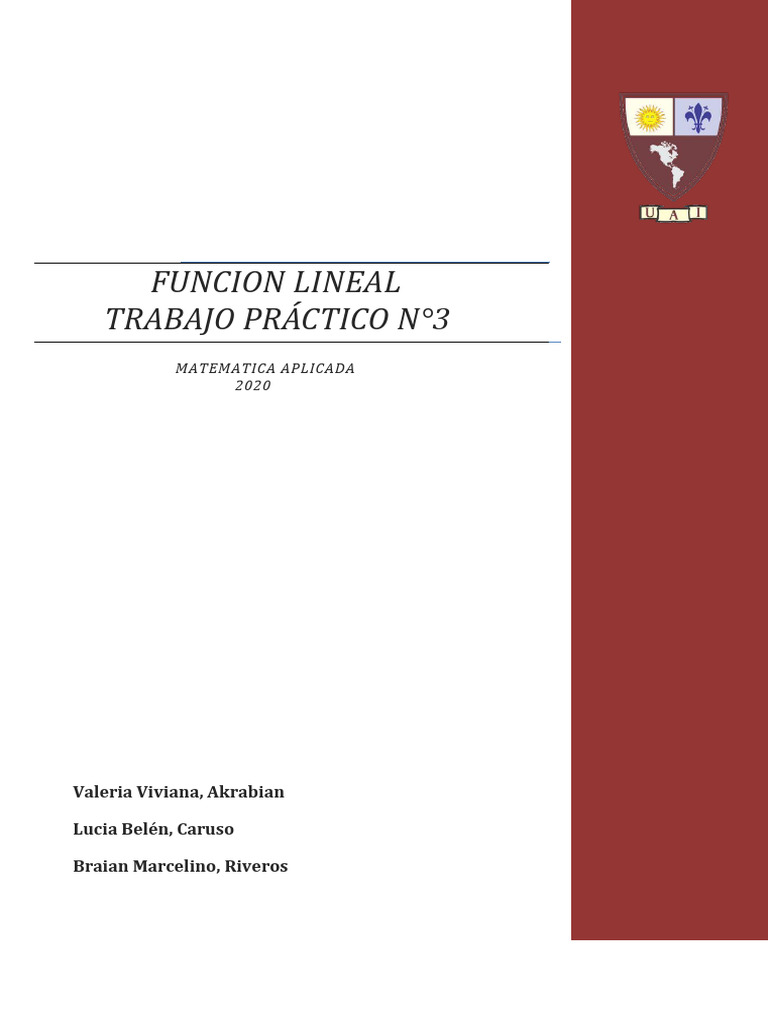 Trabajo Practico Funcion Lineal | PDF