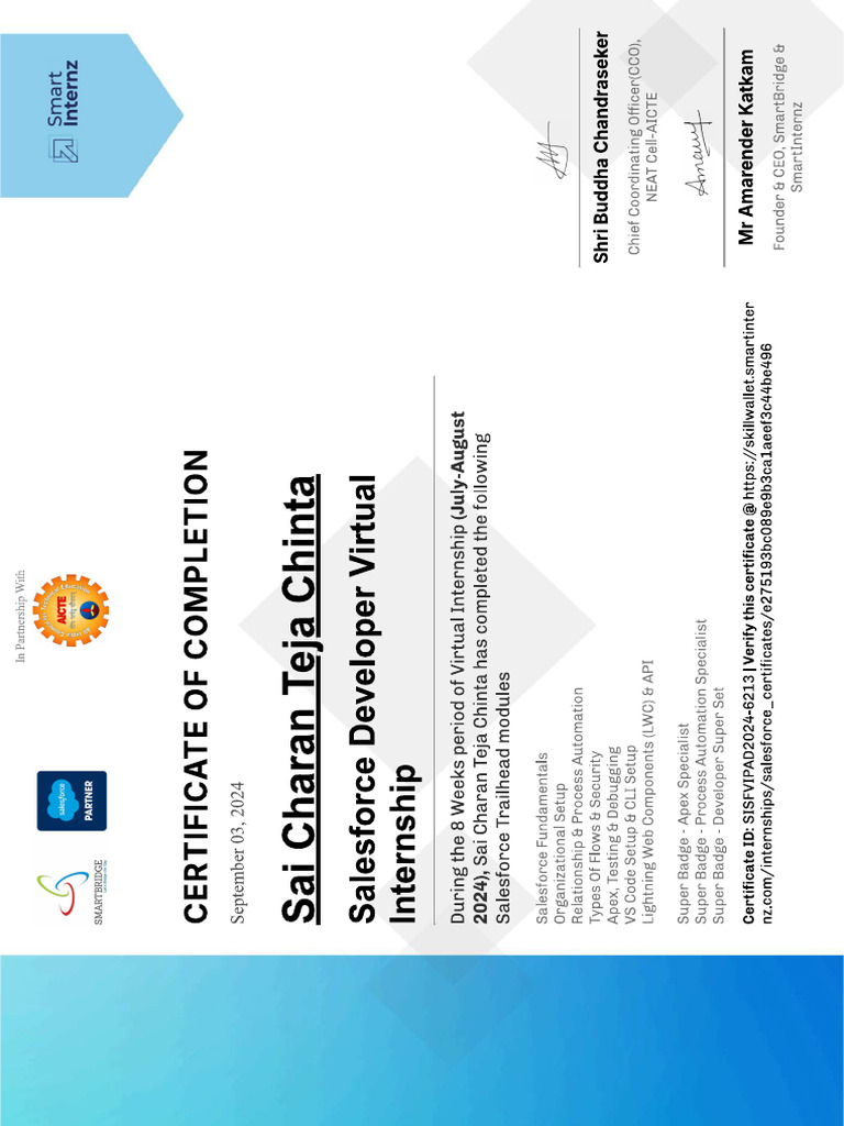 Salesforce Certificate Internship Pdf