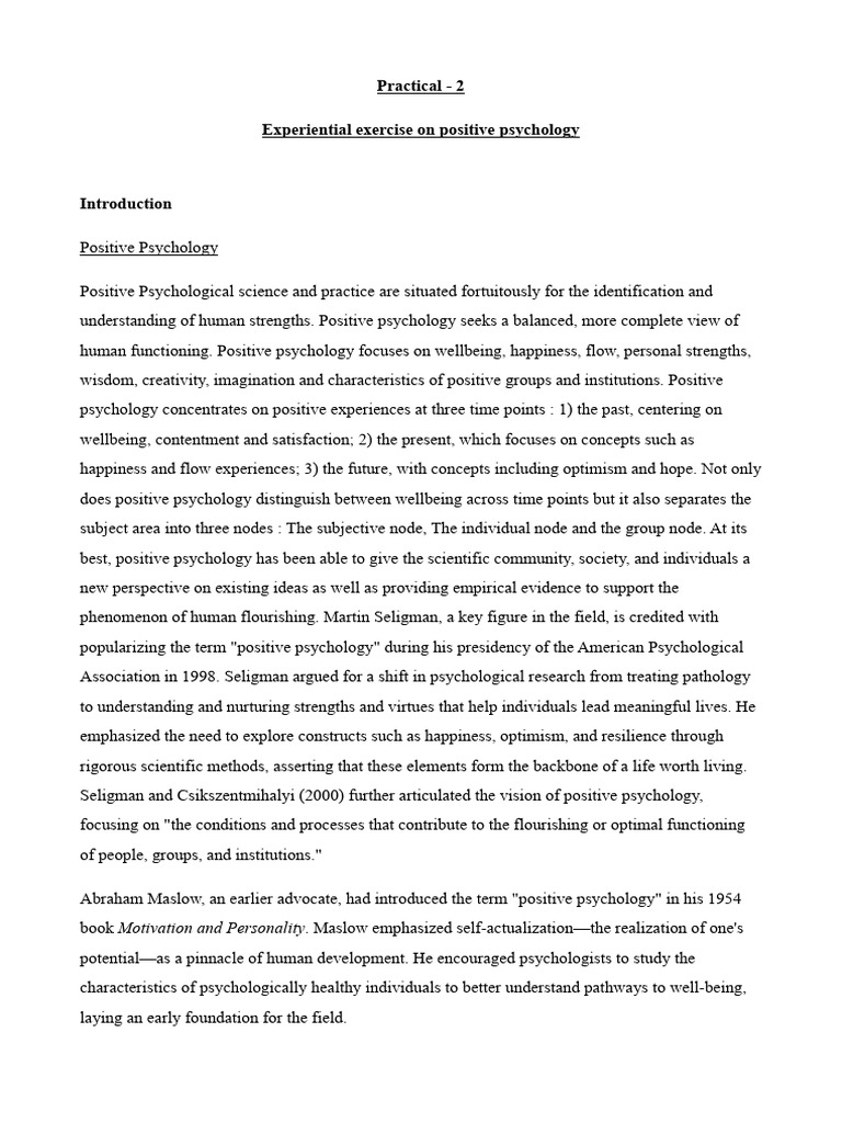 Sem 3 prac 2 positive psych | PDF | Forgiveness | Positive Psychology