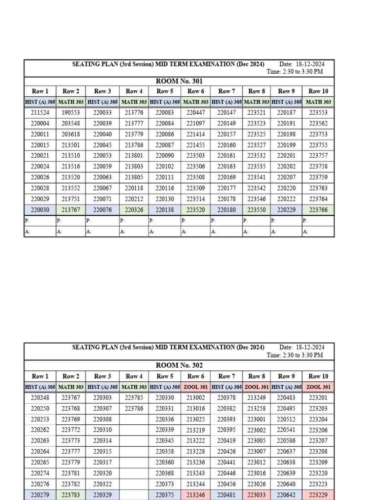 3rd Session Seating Plan 18122024 | PDF