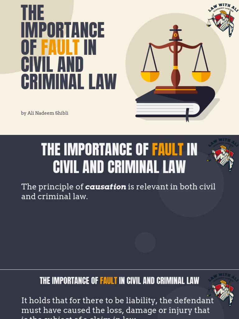 1.8 The Importance of Fault in Civil and Criminal Law | PDF | Damages ...