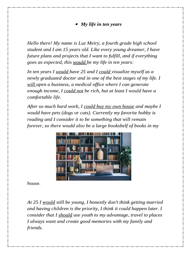 Future Dreams: Luz Meiry's 10-Year Plan | PDF