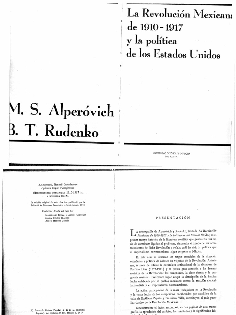 Alperovich Rudenko LA REVOLUCION MEXICANA | PDF