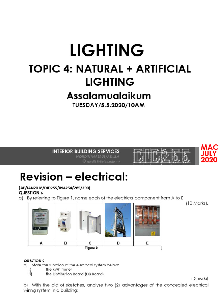 Natural and Artificial Lighting Guide | PDF | Lighting | Incandescent ...