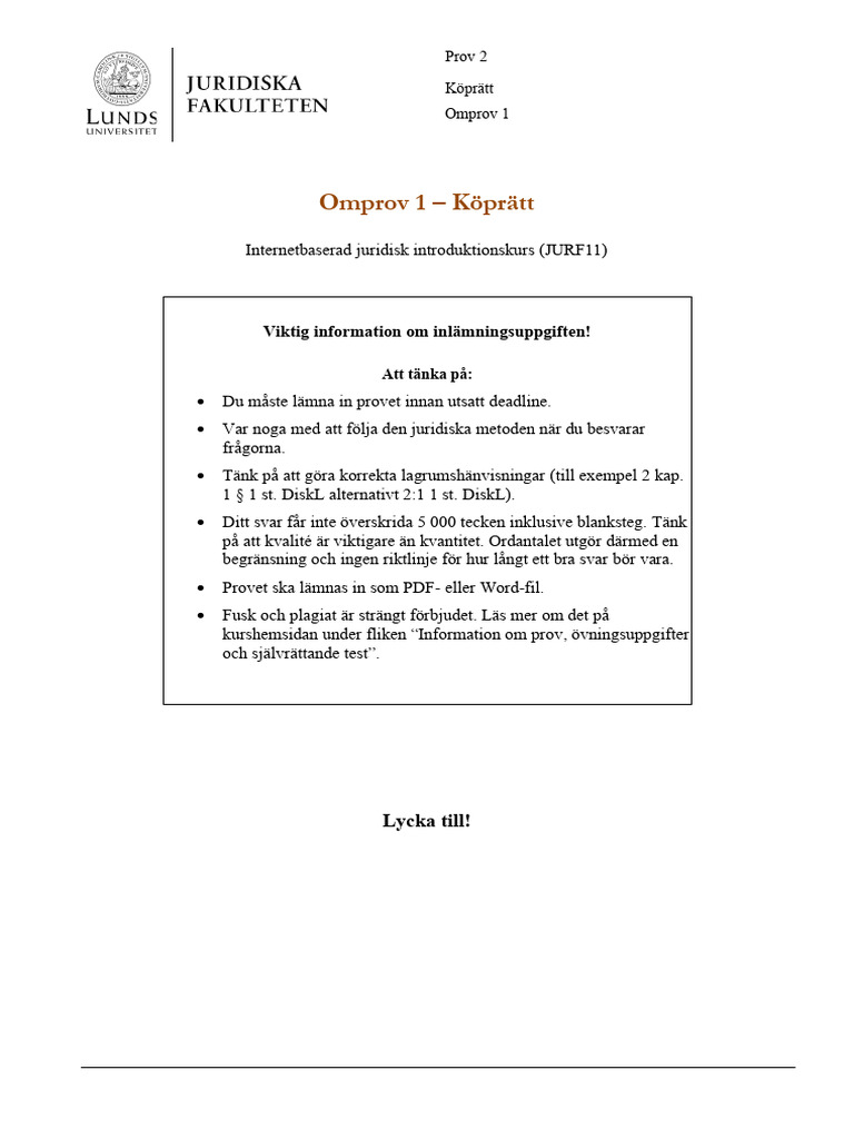 Prov 2.2 - Köprätt (Fråga) | PDF