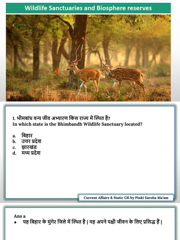 Static GK Wildlife Sanctuary & Biosphere Reserve | PDF