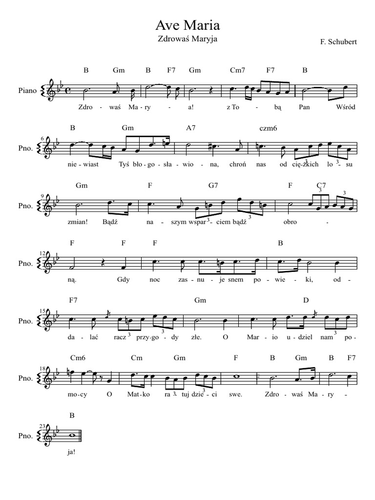 Ave Maria-Shubert - Nuty Sporan Akordy | PDF