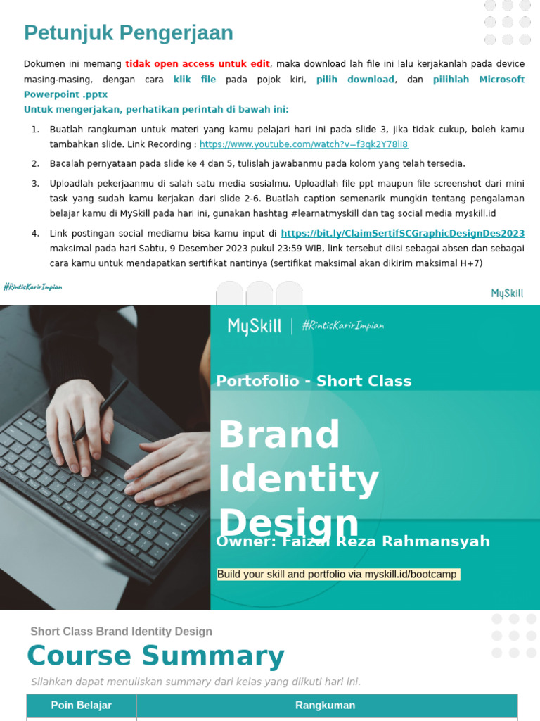 Mini Task SC Graphic Design - Brand Identity Design - Desember 2023 | PDF