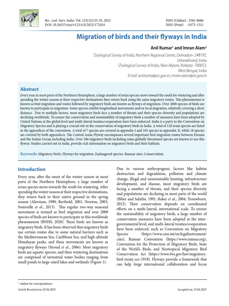 Birds Migration and Flyway | PDF | Bird Migration | Conservation Biology