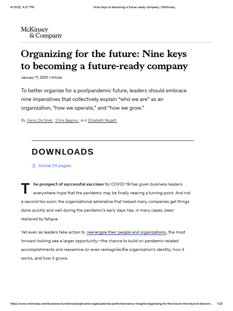 Future-Ready Companies: Nine Keys | PDF | Business