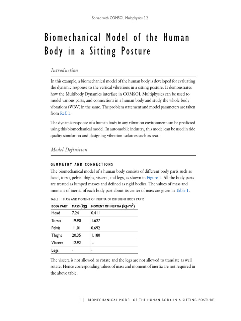 Models - Mbd.seated Human Body | PDF | Classical Mechanics | Motion ...