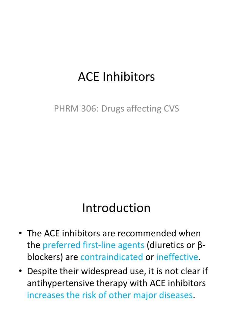 ACE Inhibitors: Uses and Mechanisms | PDF | Self-Improvement | Wellness