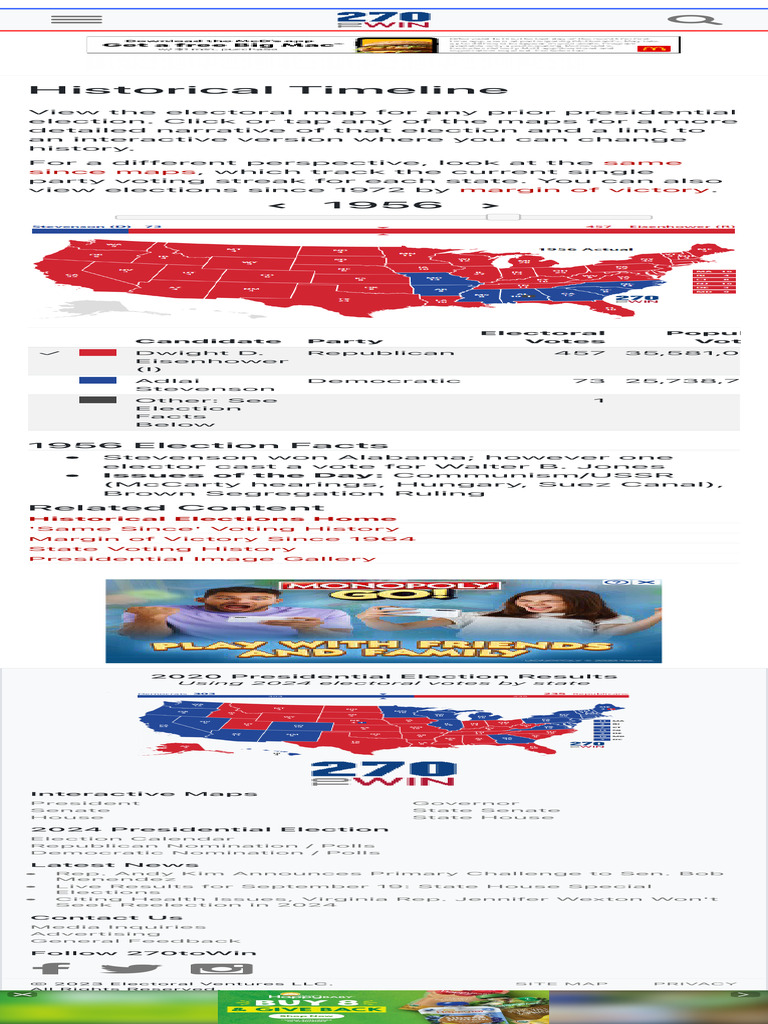 Historical Presidential Election Map Timeline - 2 | PDF | Presidents Of ...