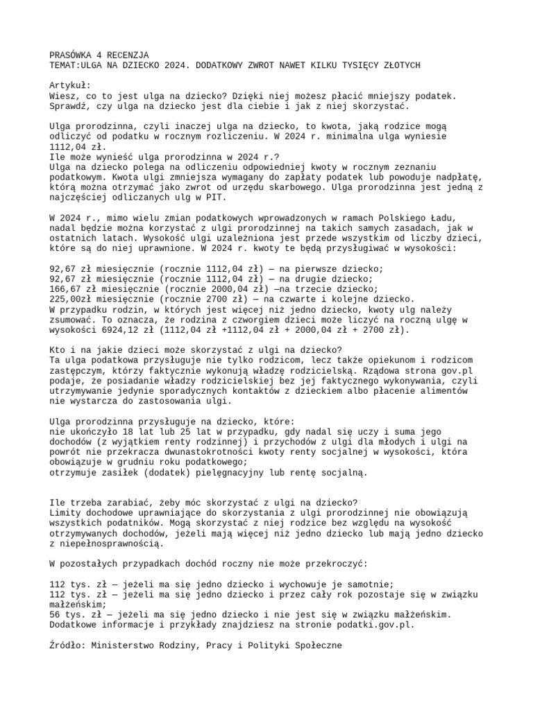 Prasówka 4 Recenzja | PDF