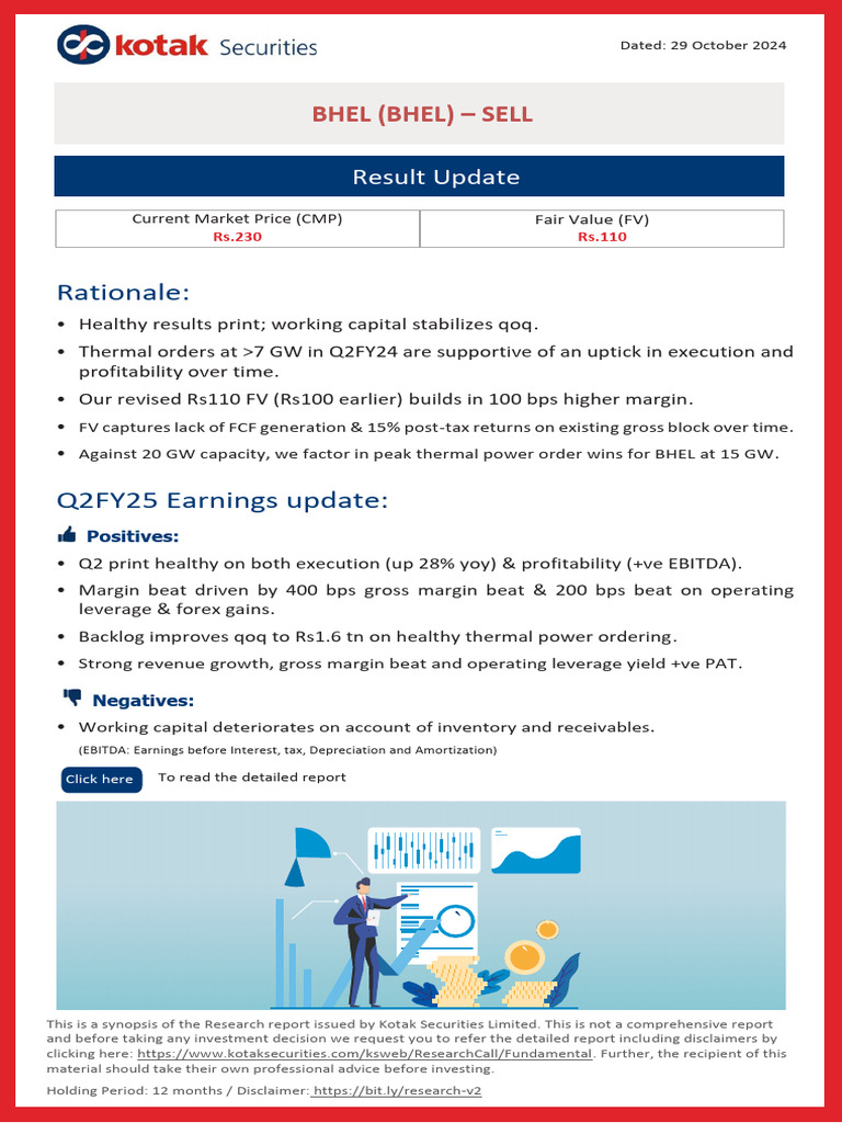 1 BHEL One Pager Q2FY25 Update | PDF