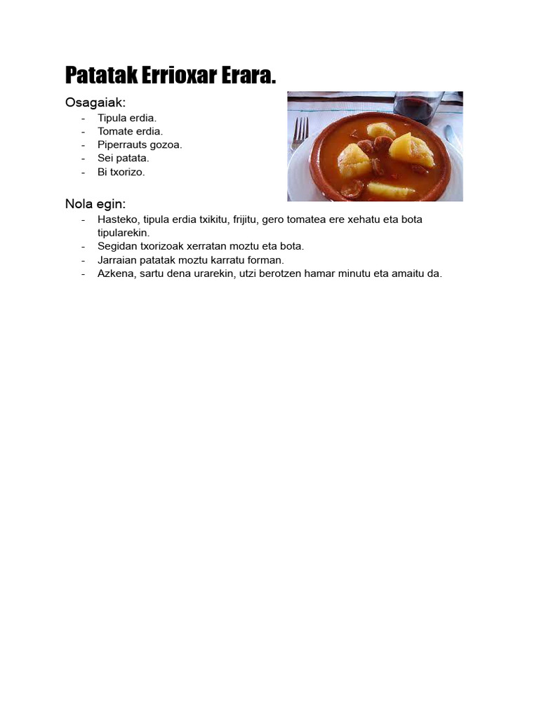 Patatak Errioxar Erara | PDF