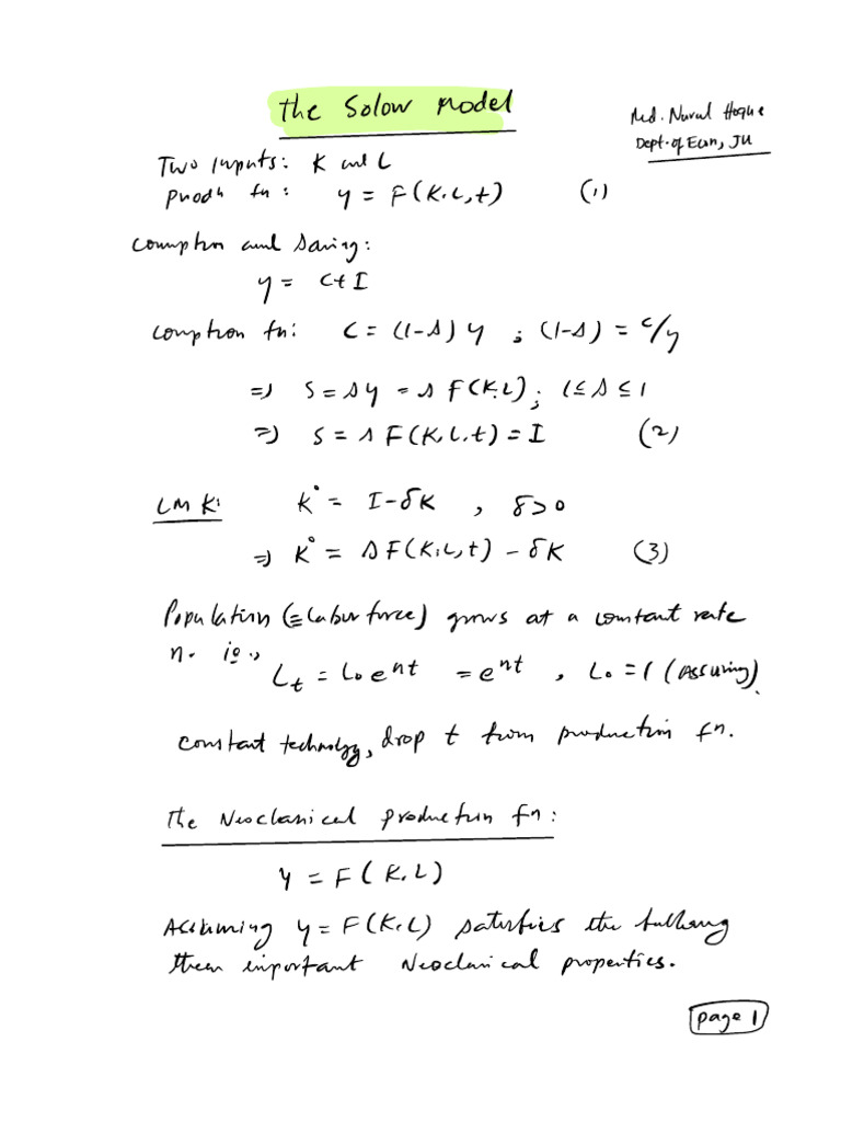 Solow Model | PDF