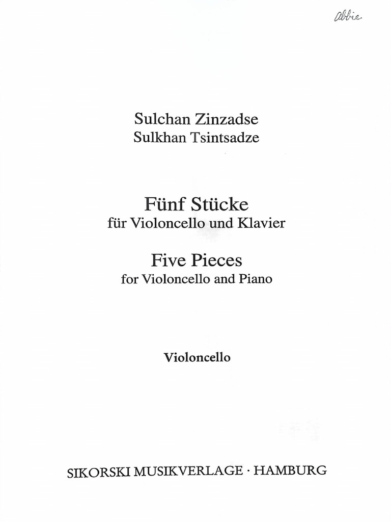 Tsintsadze Five Pieces | PDF