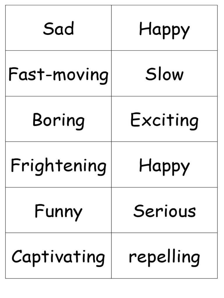 Teens Dark Adjectives Cards | PDF