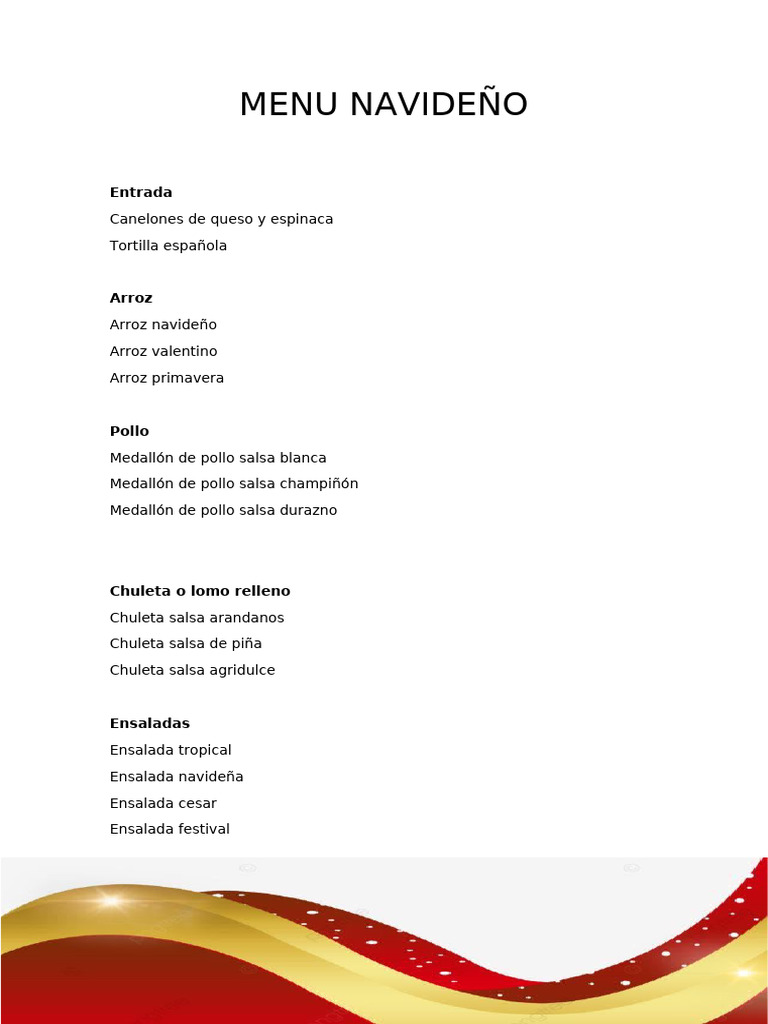 Menu Navideño | PDF