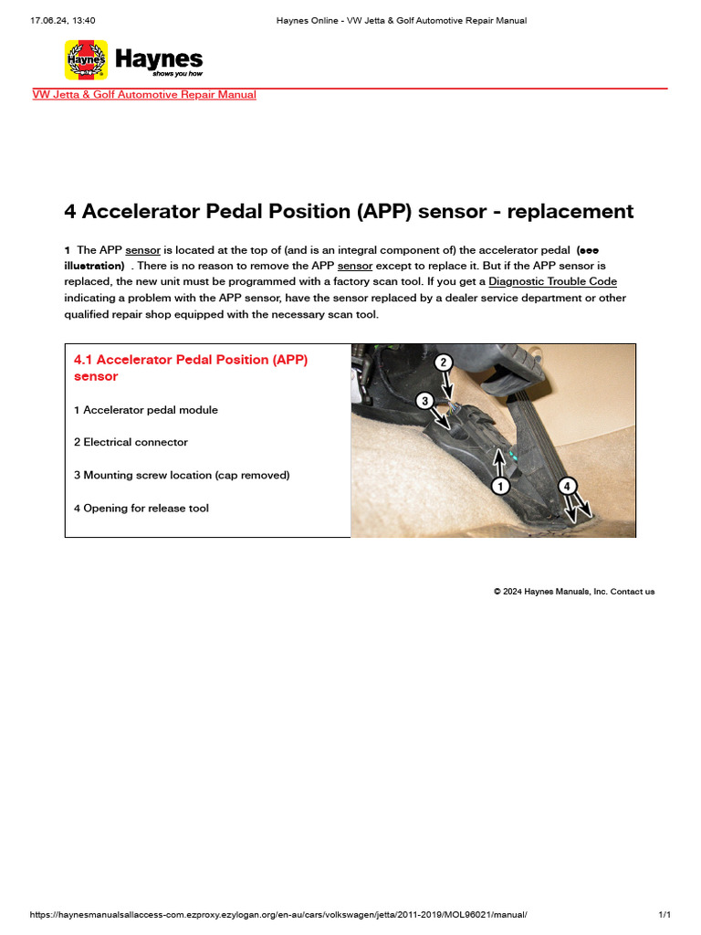 6 Emissions and Engine Control Systems 4 Accelerator Pedal Position ...