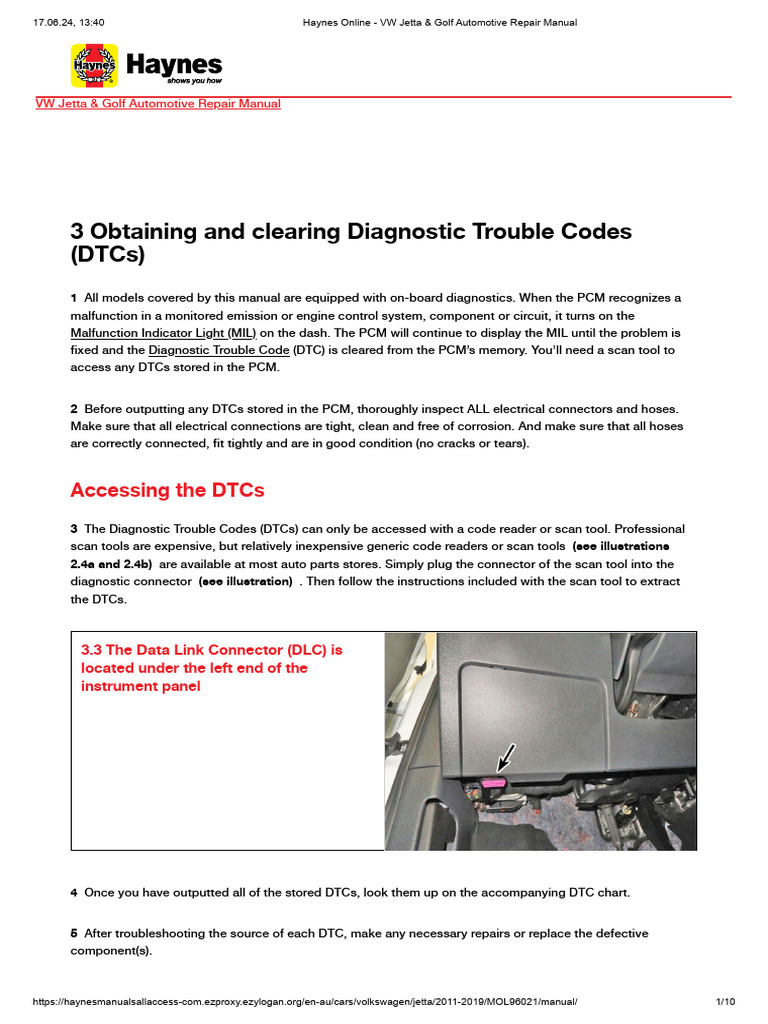 VW Jetta & Golf DTC Guide | PDF | Throttle | Fuel Injection