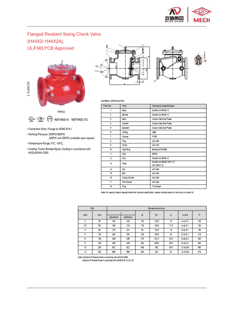 UL/FM Certified Swing Check Valves | PDF | Mechanical Engineering | Plumbing