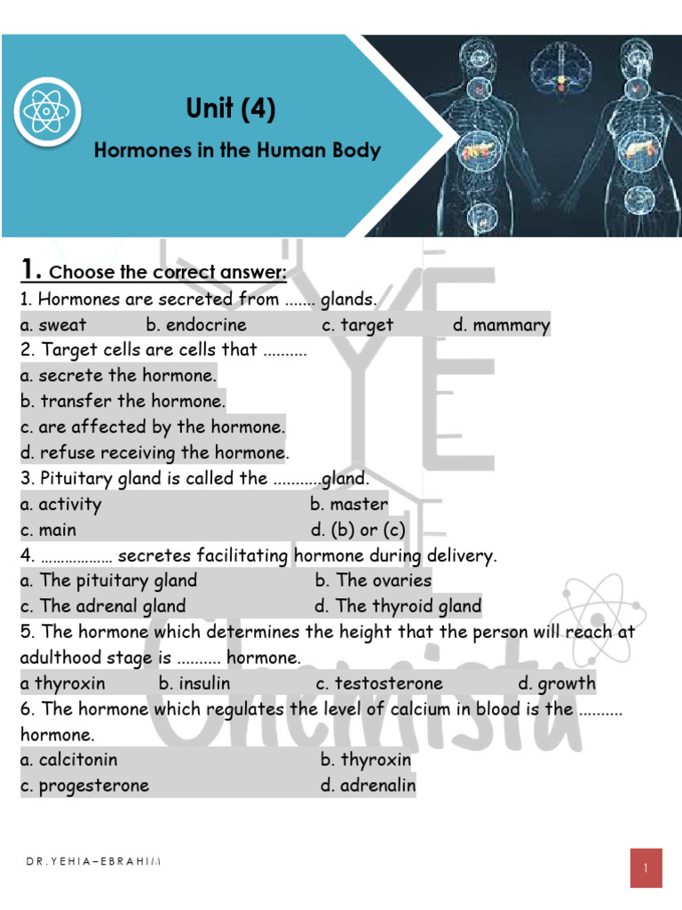 Hormones and Their Functions Quiz | PDF | Hormone | Endocrine System