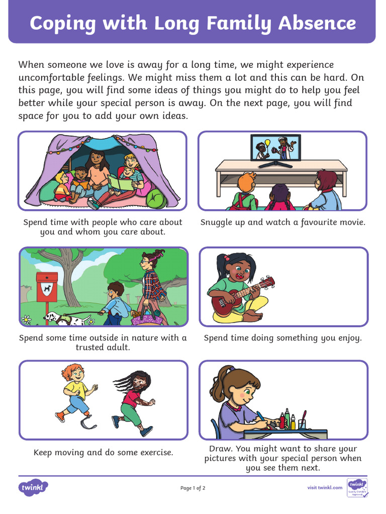 Coping With Long Family Absence Activity Sheets | PDF