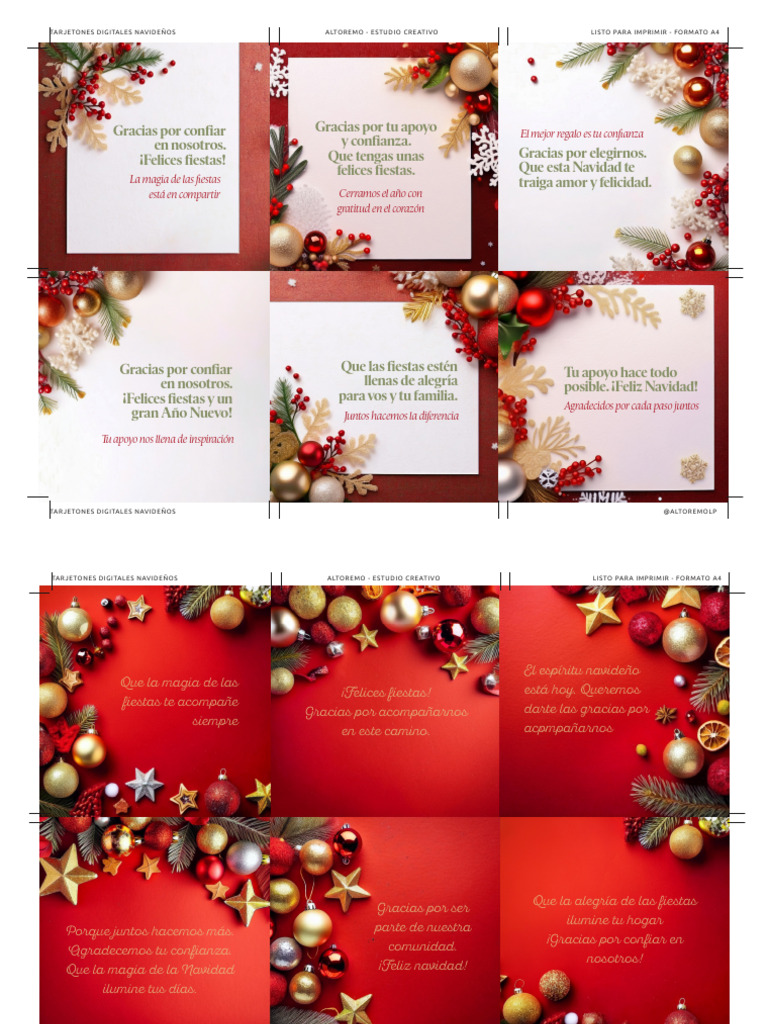 Tarjetas Navideñas Edicion Rojo | PDF