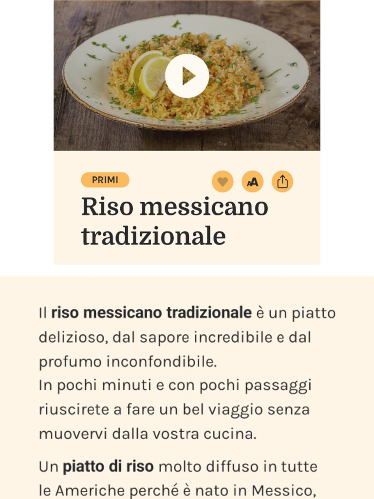 Ricetta Riso Alla Messicana Tradizionale | PDF