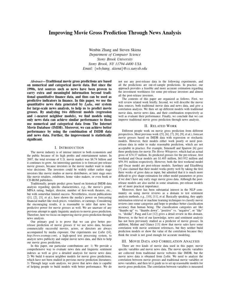 ZhangWenbinISF2009Paper | PDF | Prediction | Applied Mathematics