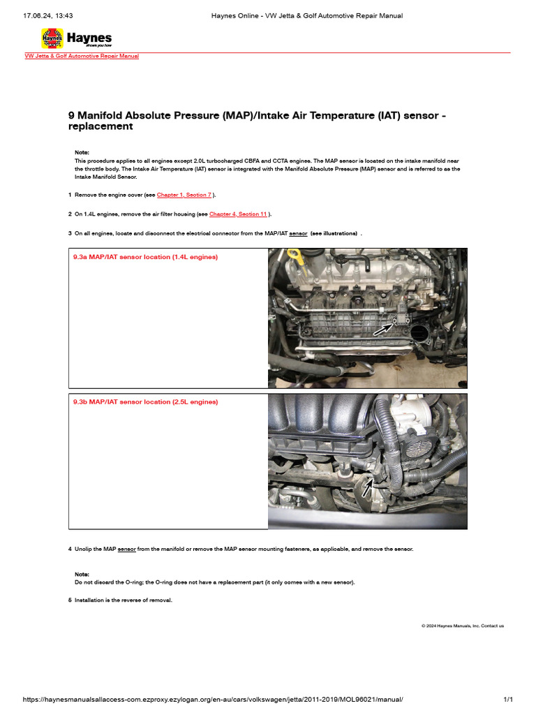 VW Jetta & Golf MAP/IAT Sensor Guide | PDF
