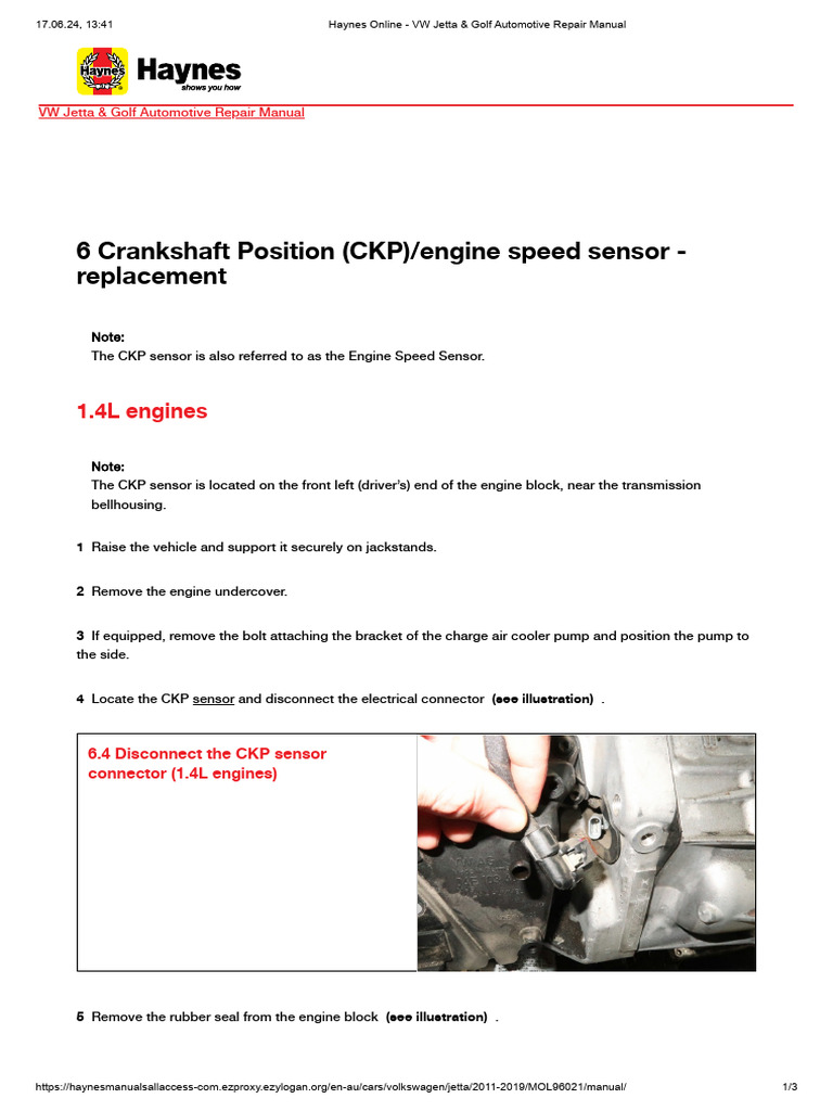 6 Emissions and engine control systems 6 Crankshaft Position (CKP ...
