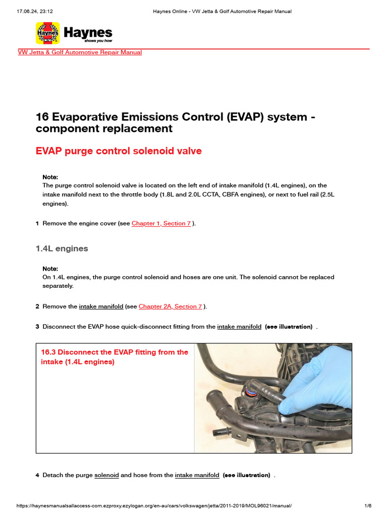 6 Emissions and Engine Control Systems 16 Evaporative Emissions Control ...
