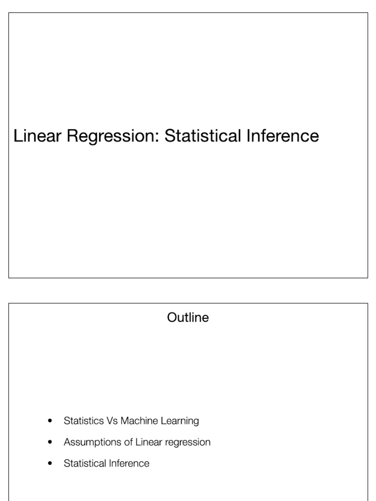 Lecture Slides Linear Regression Assumptions And Statistical Inference Pdf