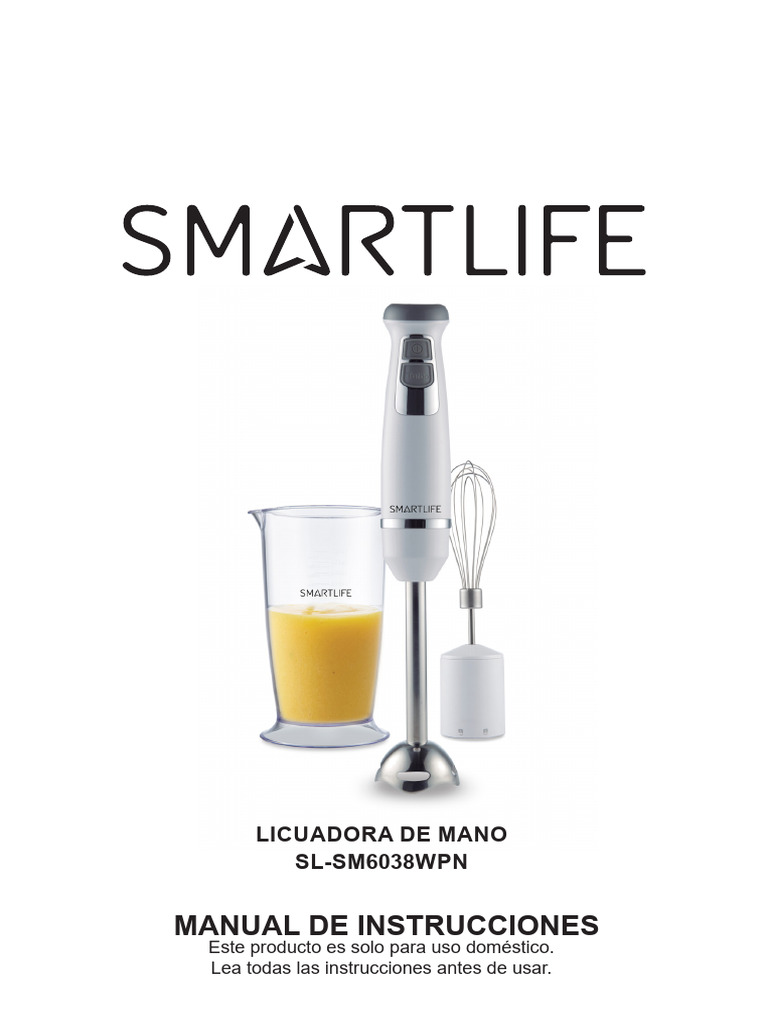Smartlife Manual LICUADORA DE MANO SL-SM6038WPN 2023 | PDF | Enchufes y tomas de corriente ...