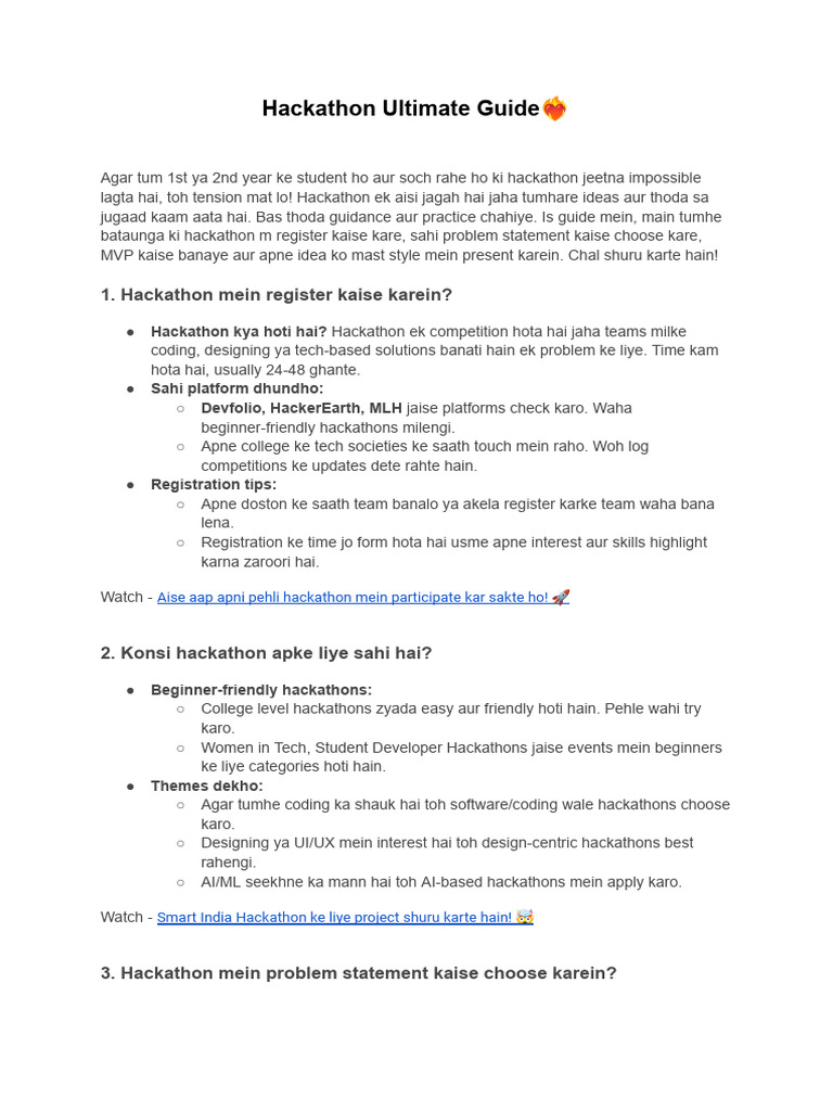 Hackathon Ultimate Guide ? | PDF | Software Engineering | World Wide Web