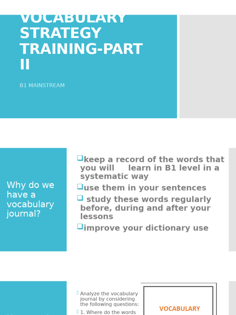 b1 Level Vocabulary Strategy Training-Part II | PDF | Word | Vocabulary