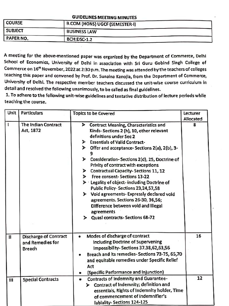 Business Law Syllabus. | PDF