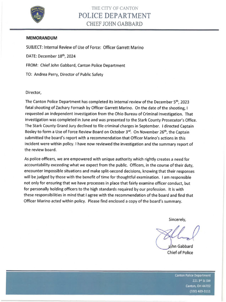 John Gabbard Memo | PDF