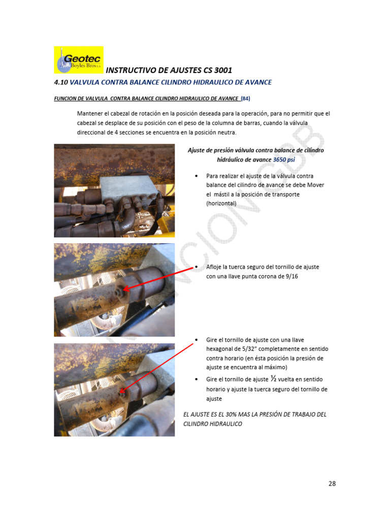 4.10-Ajuste Válvula CB Cil. Avance CS 3001 Rev.1.0 | PDF