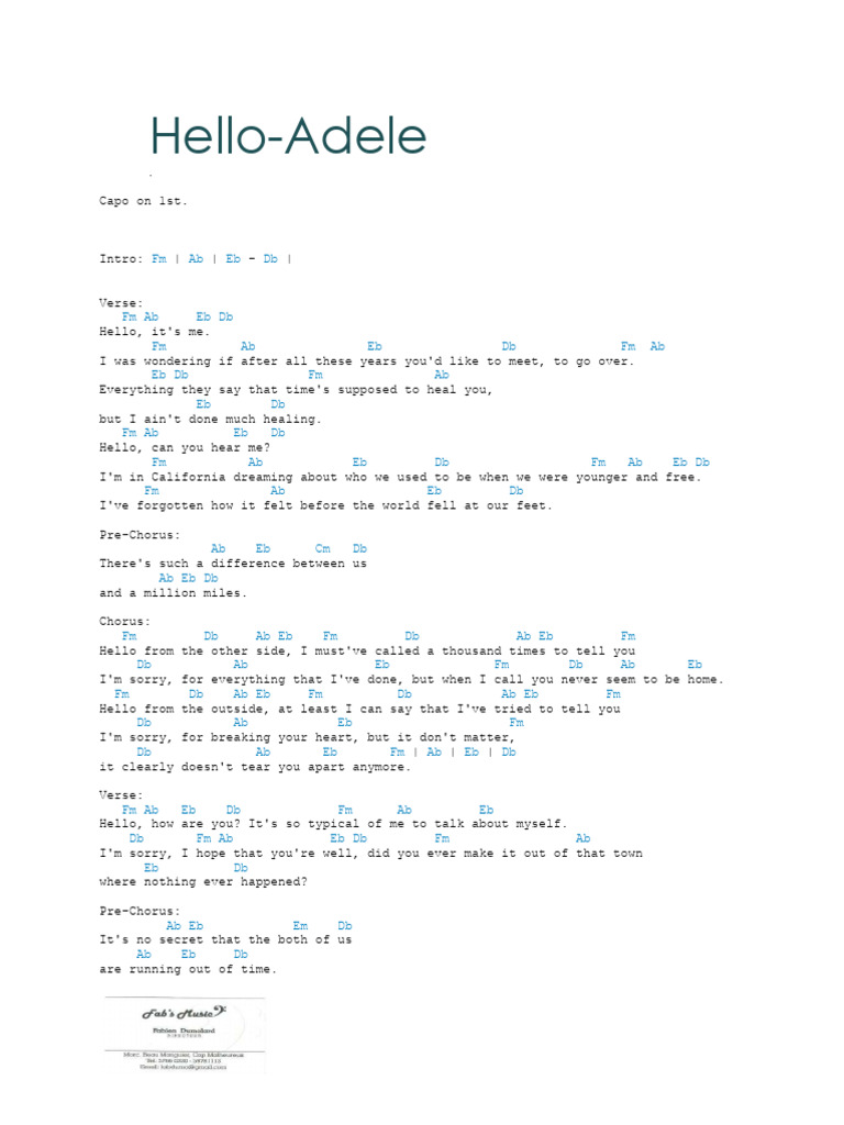 Hello_Adele | PDF | Song Structure | Songs