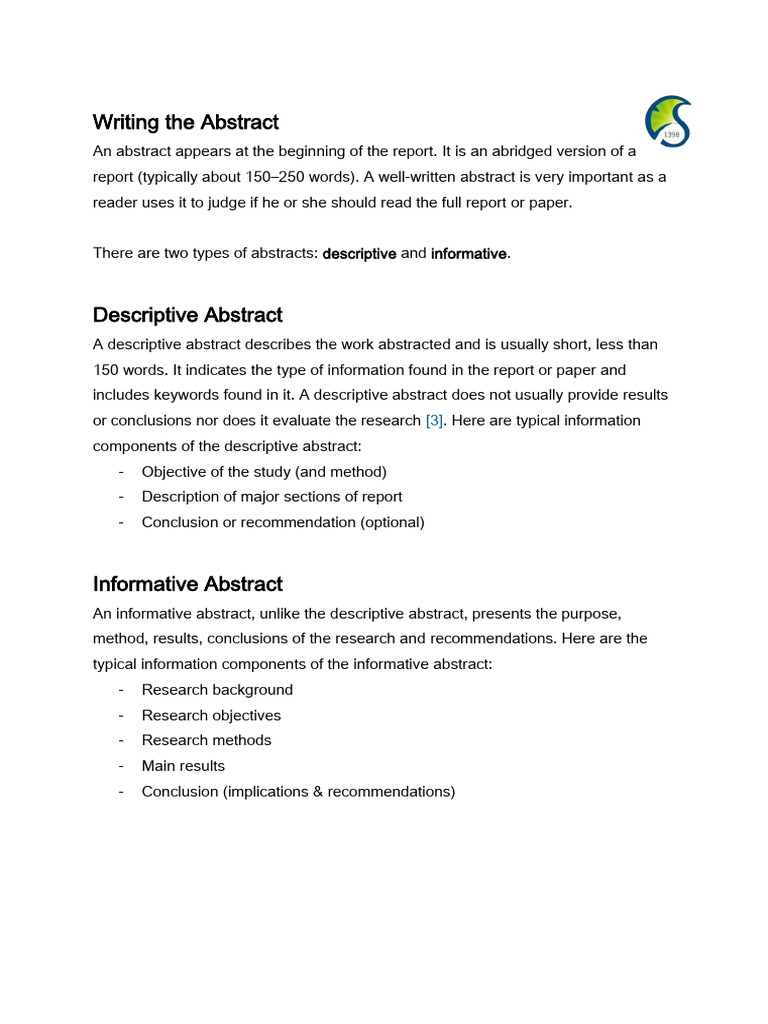 Writing the Abstract | PDF | Abstract (Summary) | Grammatical Tense Writing the Abstract | PDF | Abstract (Summary) | Grammatical Tense