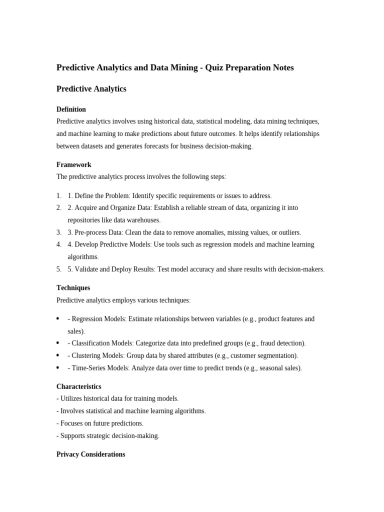 Data Mining vs. Predictive Analytics | PDF | Predictive Analytics ...