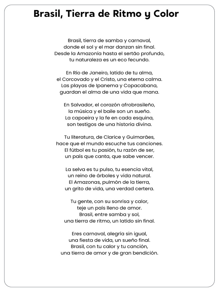 Brasil: Ritmo, Naturaleza y Cultura | PDF