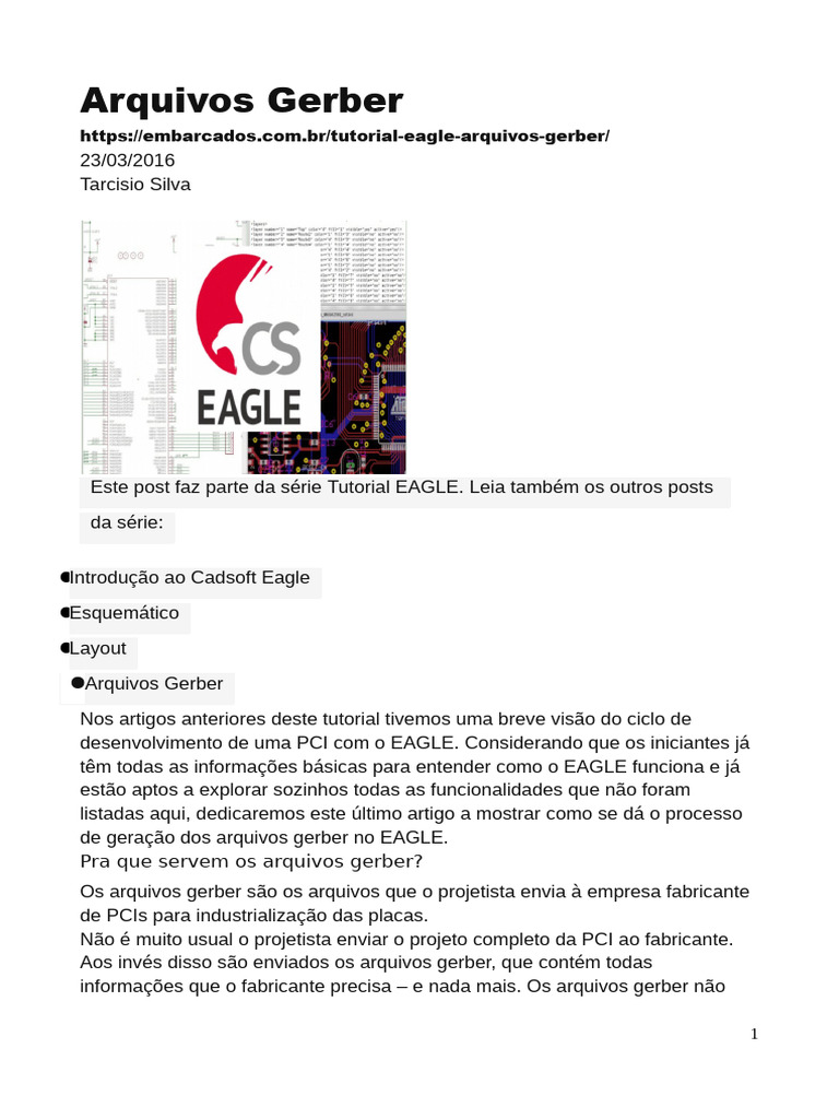 Curso - Arquivos Gerber No Eagle - Tutorial | PDF | Janela (informática) | Programas