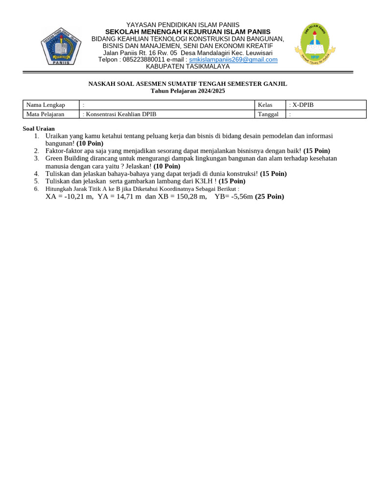 Soal Dasar-Dasar Dpib | PDF