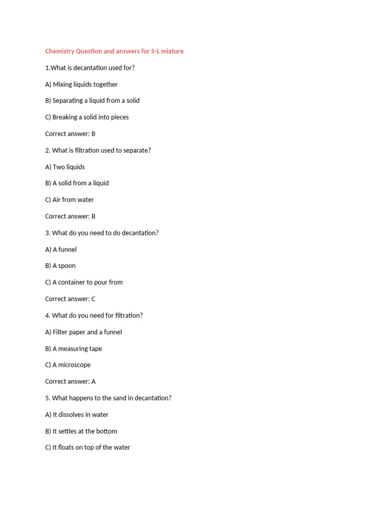 Solid-Liquid Mixture | PDF